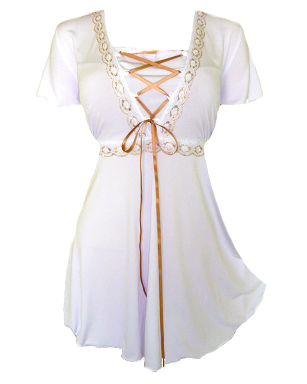 Angel Top in White/Gold - Dare Fashion