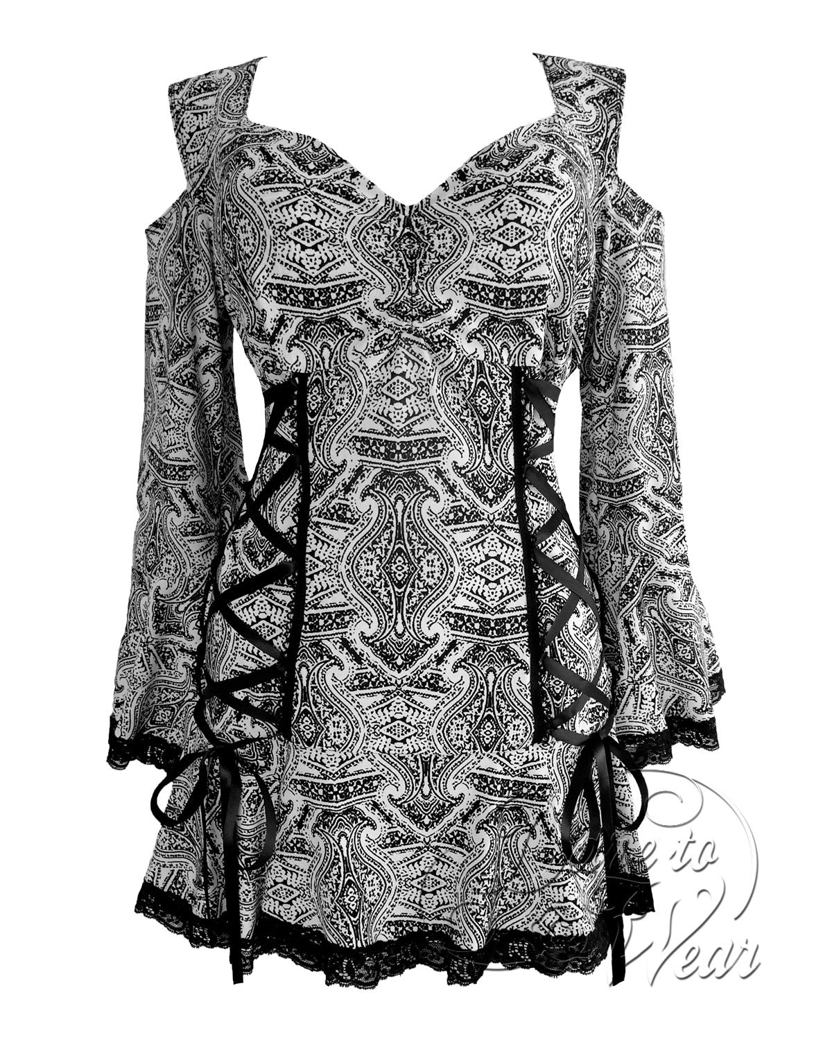 Temptation Top in Ibiza | Festive White Gothic Renaissance Corset Tunic ...